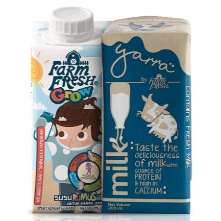 Farm Fresh Milk UHT Yarra Full Cream + Farm Fresh Grow Formulated Milk ...