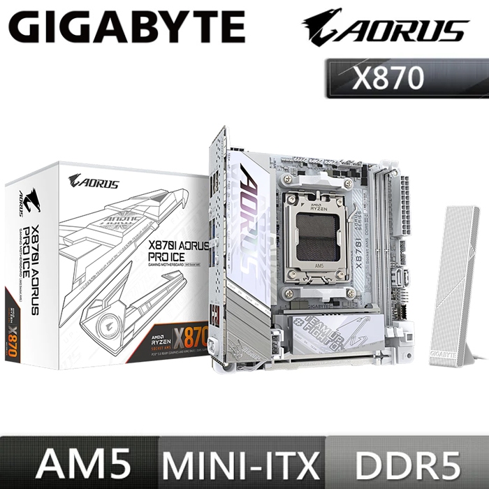 5Cgo Gigayte X870I AORUS PRO ICE AMD game motherboard（ITX/AM5 pin ...