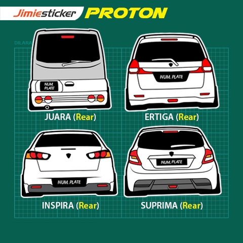 Sticker Kereta Proton Ertiga, Suprima, Juara, Inspira, Sticker Belakang ...