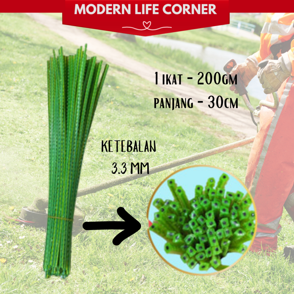 Tali Mesin Rumput Dawai 2.7mm/3.0mm/3.3mm Heavy Duty/Heavy duty nylon ...