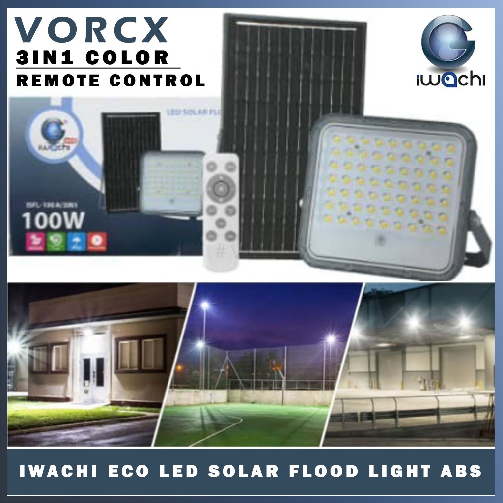 IWACHI ECO LED SOLAR FLOOD LIGHT ABS 50W/100W/200W/300W 3IN1 IP65 | Shopee Malaysia