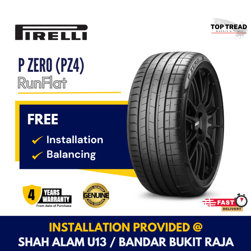 Pirelli P Zero PZ4 Run Flat 19 20 21 inch Tyre (INSTALLATION/DELIVERY WEST MY) Tayar Tire RFT ...