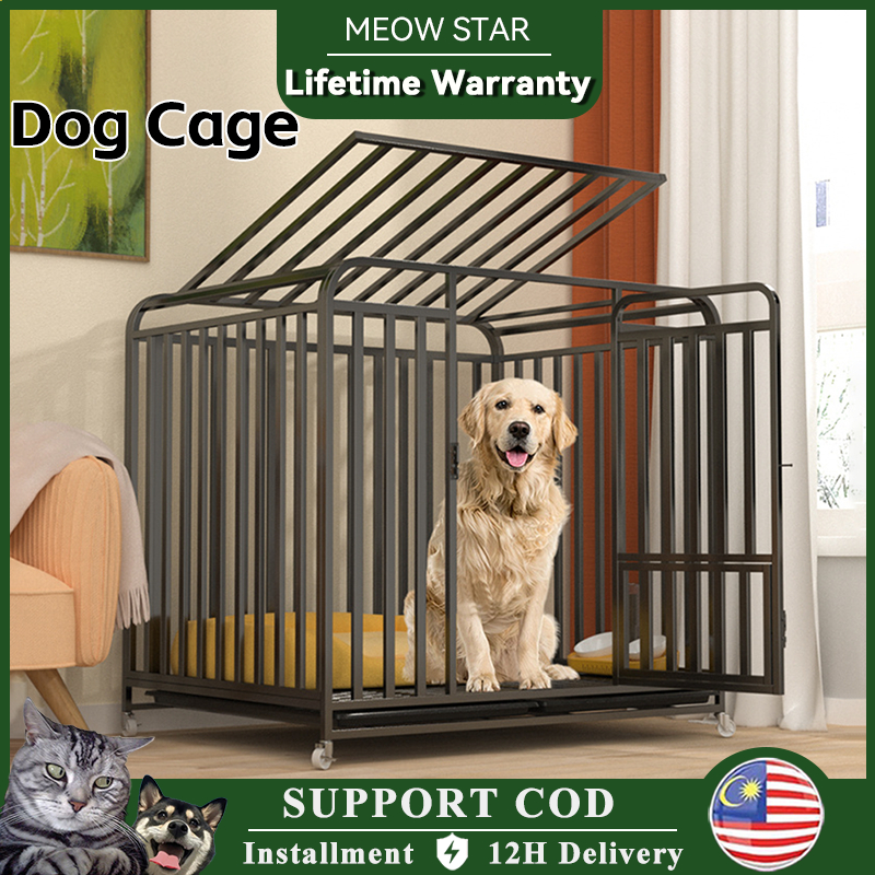 Mobile Upgraded Square Tube Dog Cage Large Sangkar Anjing Besar with ...