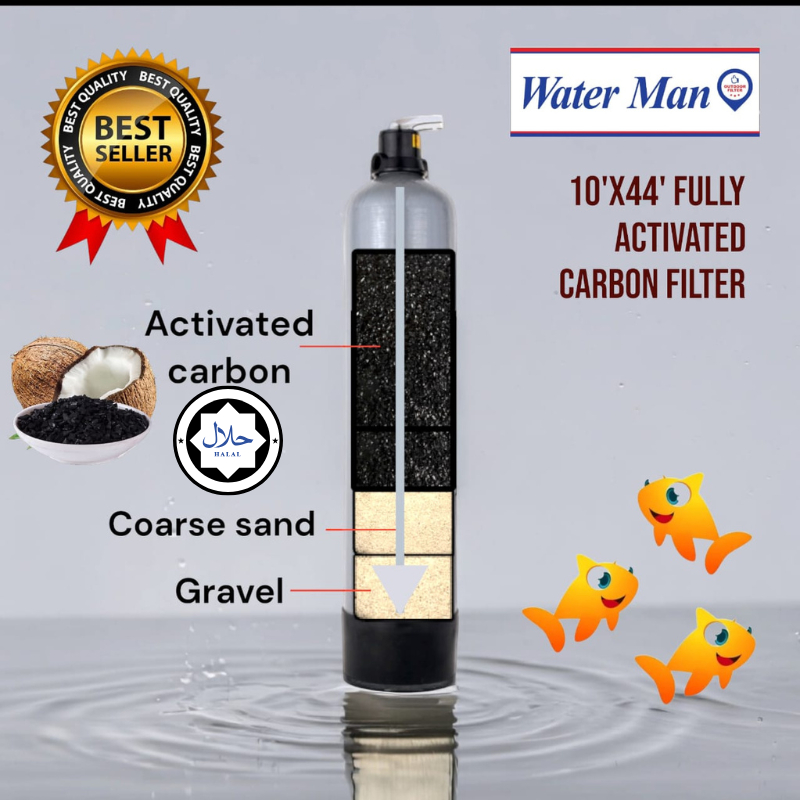 WATERMAN OUTDOOR WATER FILTER FRP 10x44 FULLY ACTIVATED CARBON WATER ...