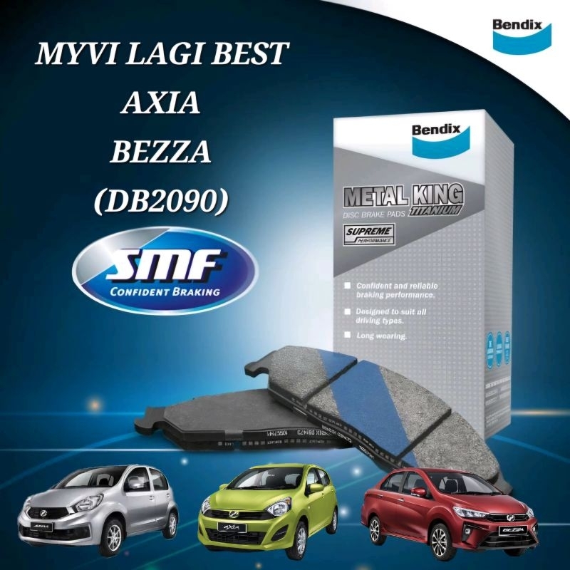 BENDIX FRONT DISC BRAKE PAD / BREK PAD MYVI LAGI BEST AXIA BEZZA DB2090 ...