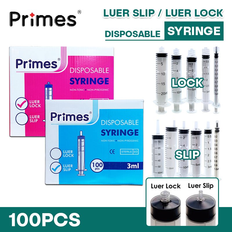 1BOX Disposable Luer Lock Syringe Luer Slip Syringe Measuring Plastic Sterile Syringe First Aid ...