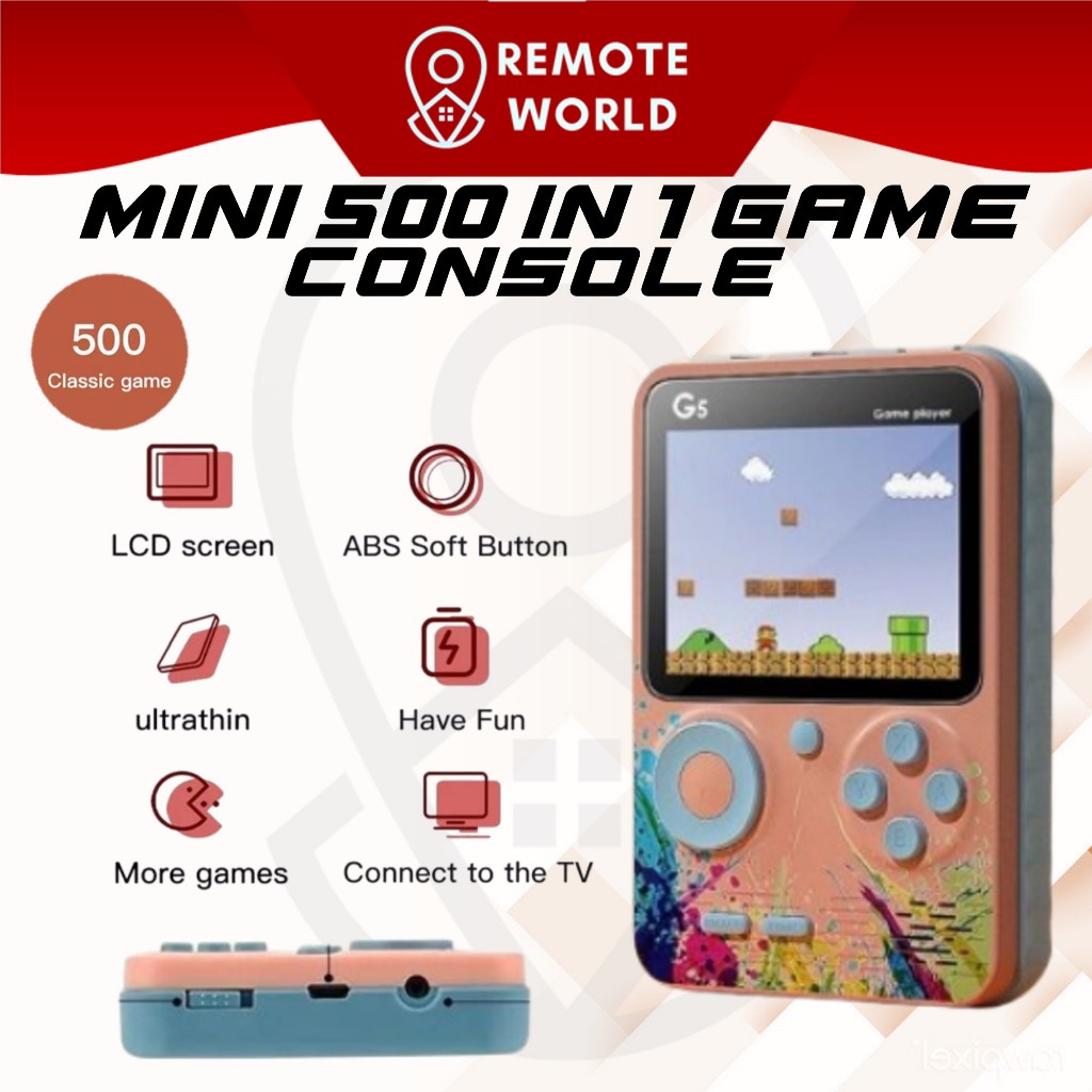 Mini Handheld 500 in 1 Game Console Retro FC Handheld Gameboy 3 inch ...