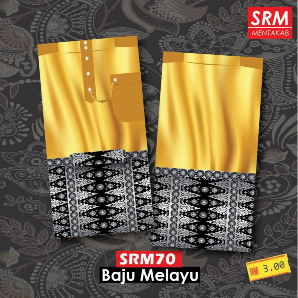 Sampul Baju Melayu Kuning | 1 Paket 10pcs | Sampul Raya Viral 2025 ...