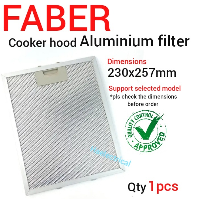 FABER Cooker Hood Aluminium Filter For Seleted Model Only (Size: 230mm ...