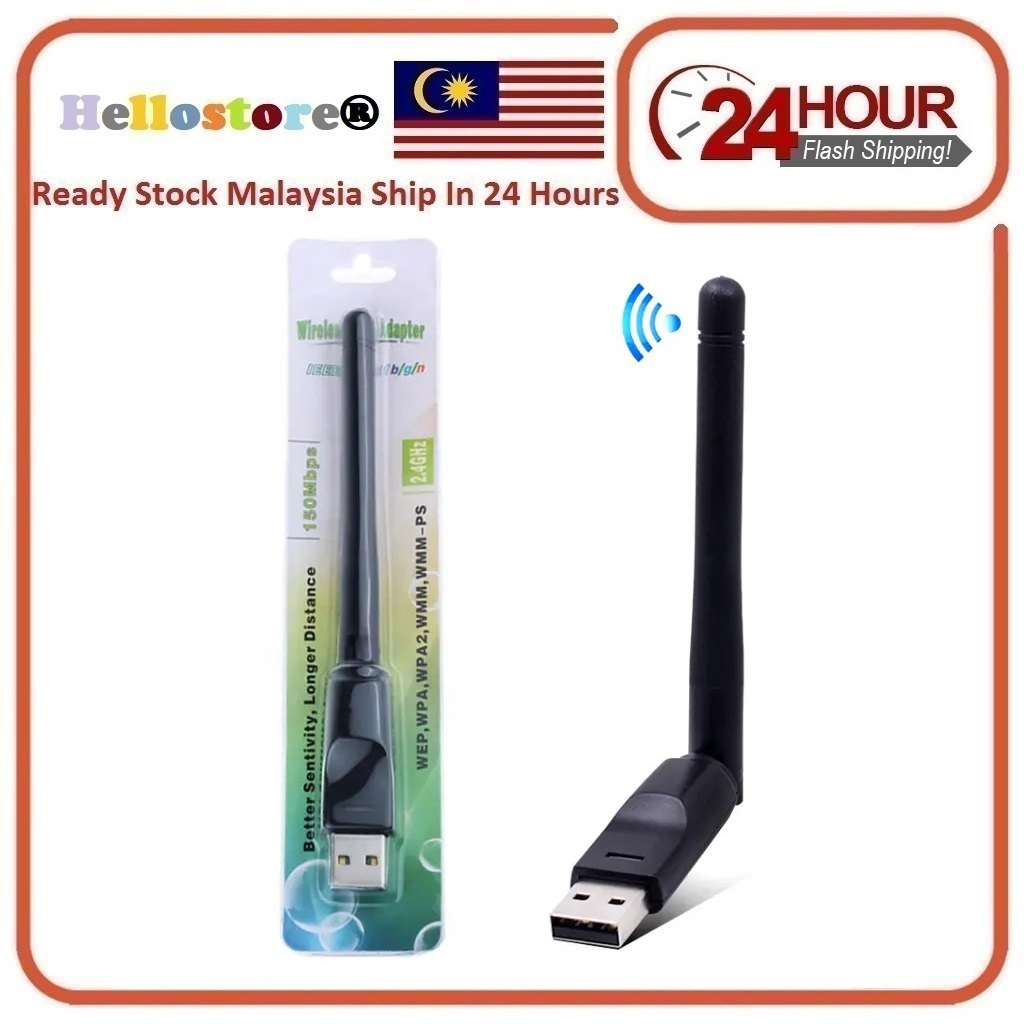 Wireless USB WiFi Adapter Dongle LAN 802.11 b/g/n 2.4Ghz Laptop PC | Shopee Malaysia