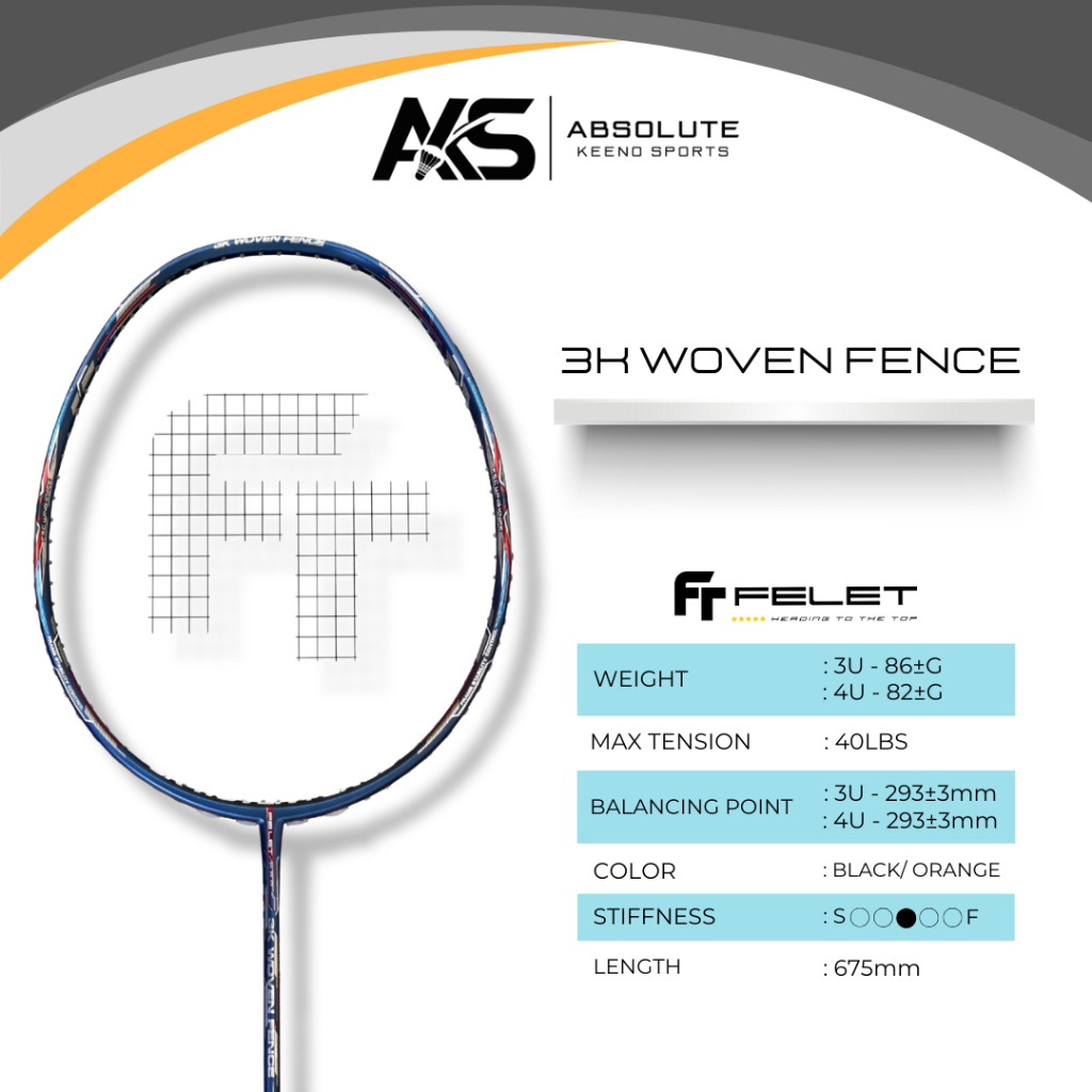 FELET 3K WOVEN FENCE Badminton Racket | Shopee Malaysia