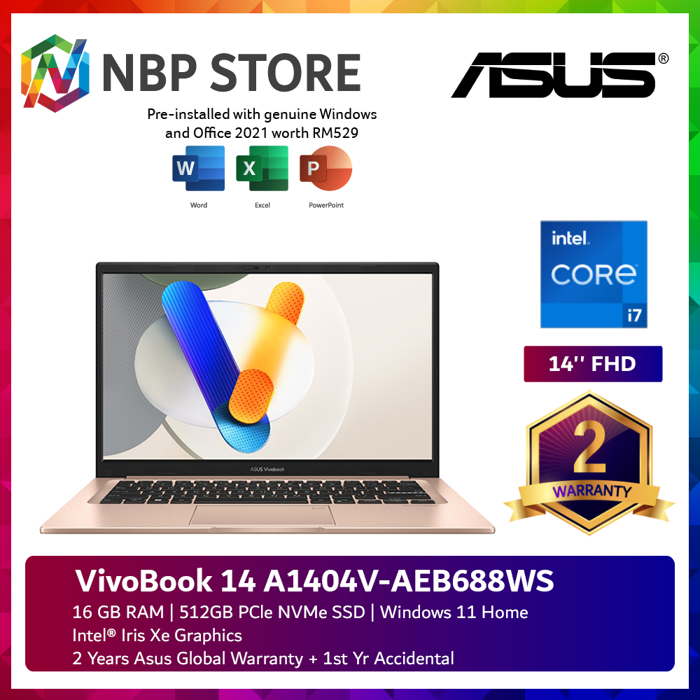 Asus VivoBook 14 A1404V-AEB688WS 14'' FHD Laptop Terra Cotta | Shopee ...