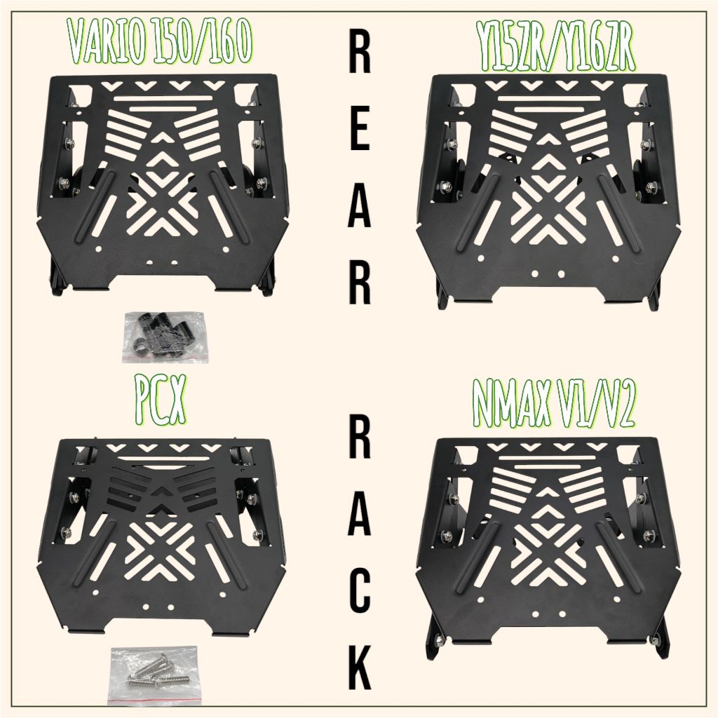MONORACK ADJUSTABLE REAR RACK Y15ZR/Y16ZR PCX/NMAX V1/V2 VARIO 150/160 ...