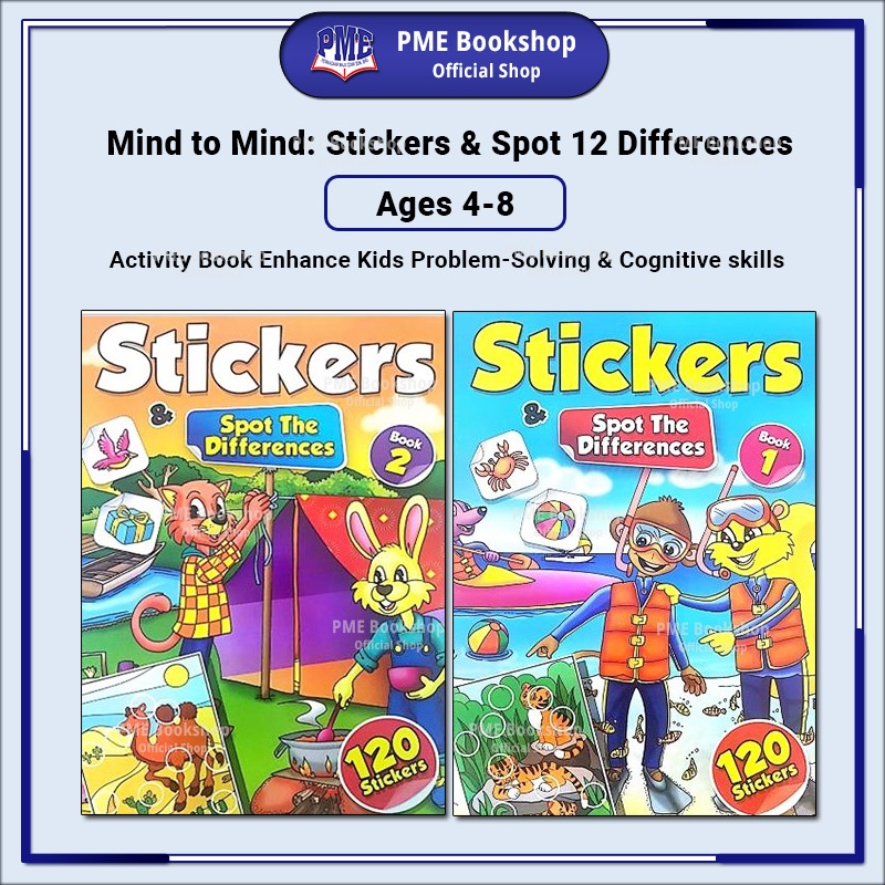 【PME Bookshop】 Mind to Mind: Stickers & Spot The 12 Differences Buku ...