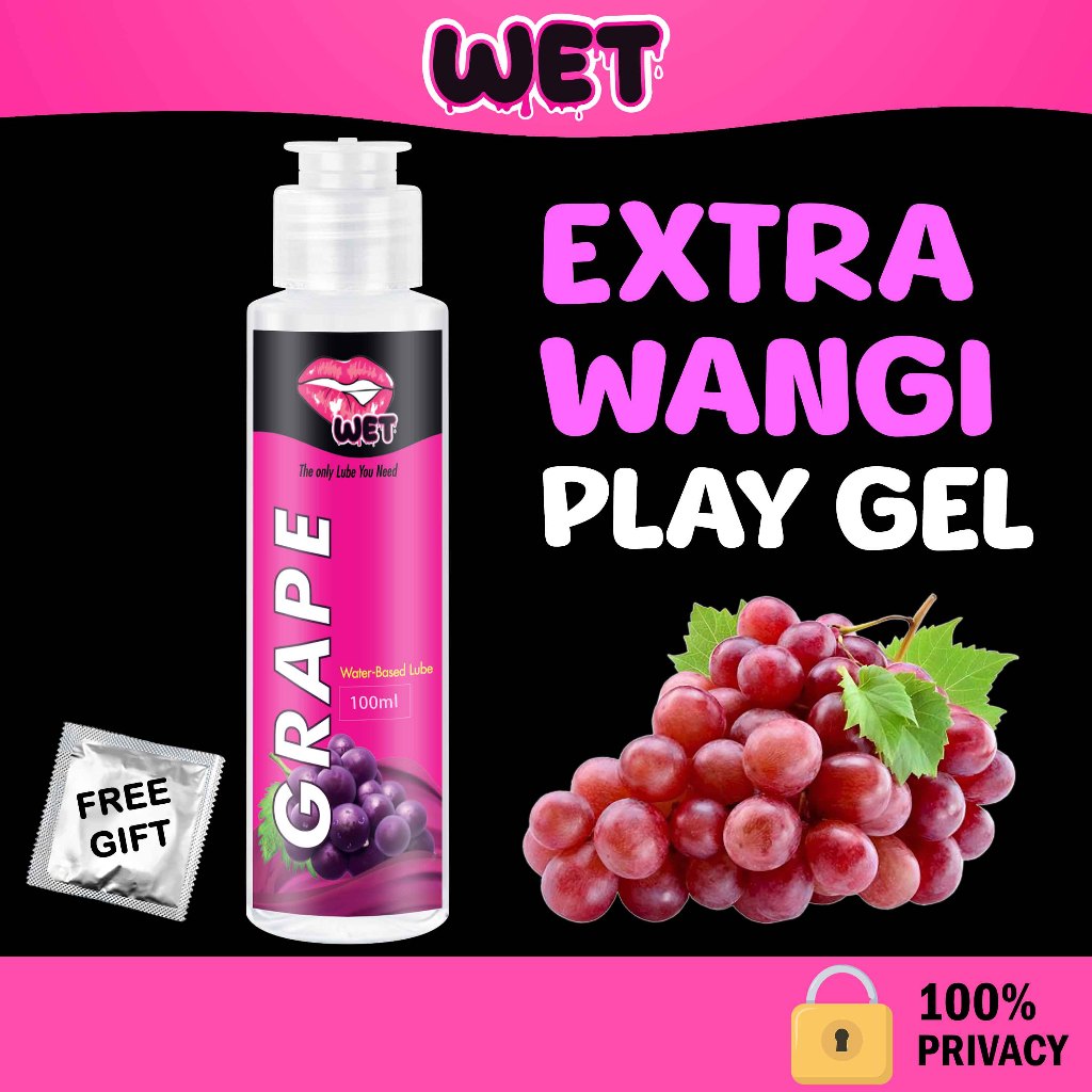 [ 100% WANGI GILER ] WET FRUITY Grape Adult Personal Water Based Lube ...