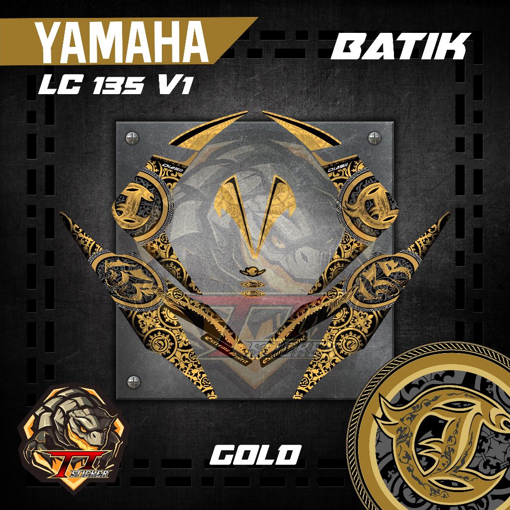 YAMAHA LC135 V1 BATIK DESIGN CUSTOM BODY STICKER STRIPE MOTOR ( READY ...