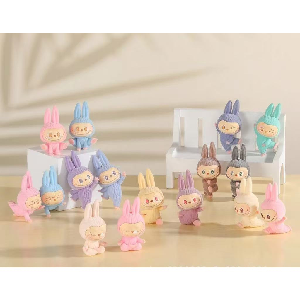 LABUBU POPMART Mini Finger Toy Yoga Face Wash Plush Cute Cartoon ...