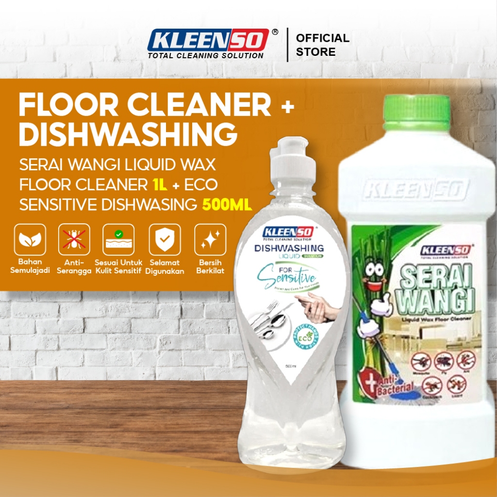 Pencuci Lantai Lilin Cecair Kleenso Serai Wangi + Pencuci Pinggan Eko ...