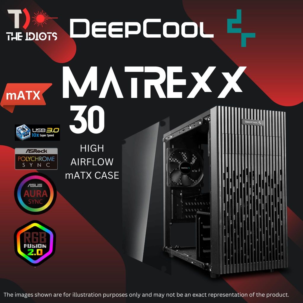 🔥 DEEPCOOL Matrexx 30 Tempered Glass mATX, ATX, Gaming Computer Case ...