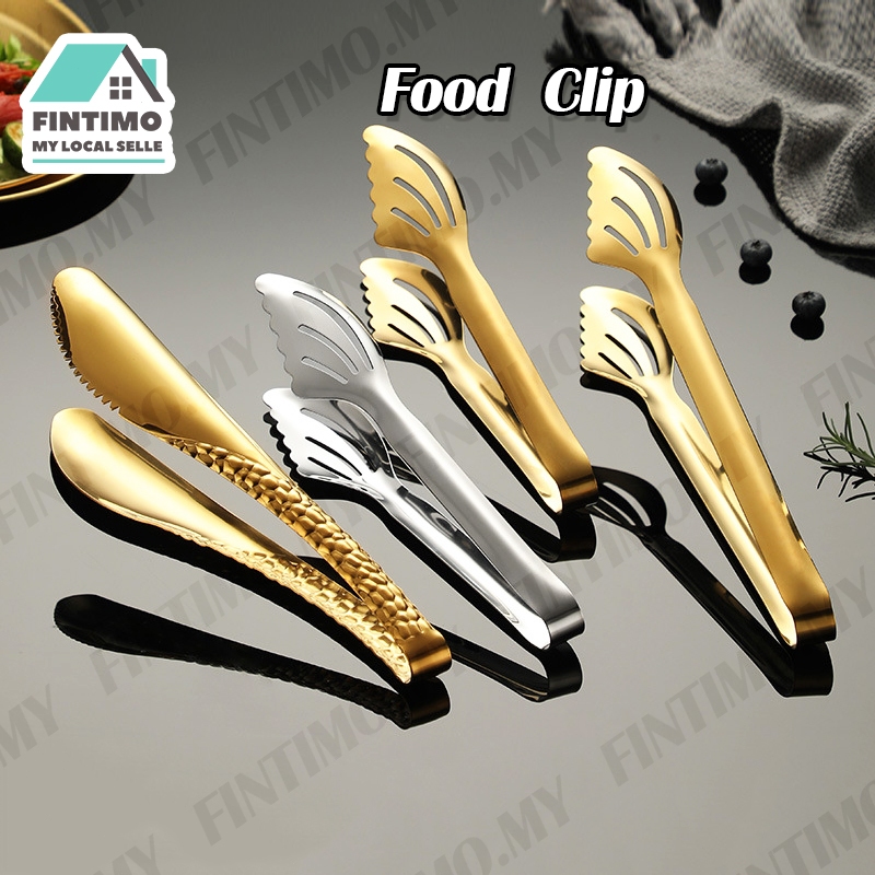 【MY】Stainless Steel Food Tong Clip BBQ Metal Barbecue Cooking Gadget ...