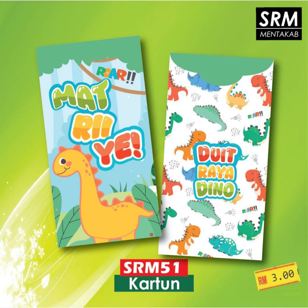 Sampul Raya Dinosaur | 1 Paket 10pcs | Sampul Raya Viral 2025 | Angpau ...