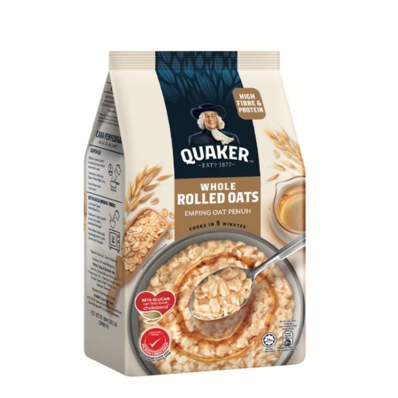 QUAKER WHOLE ROLLED OATS 800G | Shopee Malaysia