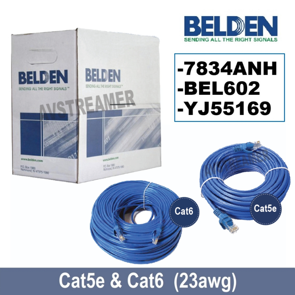 Belden Cat5e Cat6 cable 305m (23AWG 7834ANH) | Shopee Malaysia