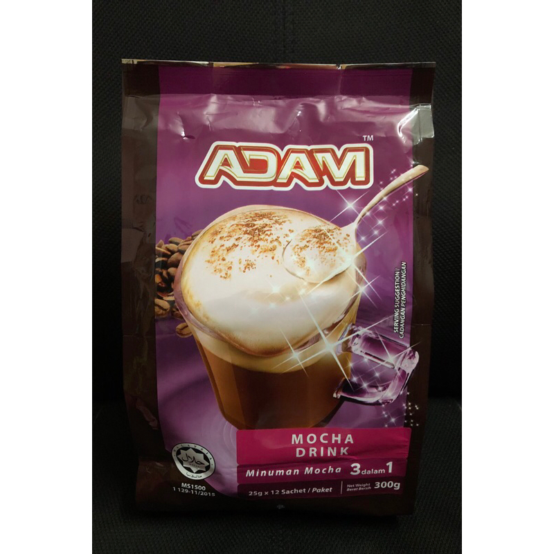 ADAM MOCHA DRINK - Sachet Pack 300g (25g x 12Sachet) | Shopee Malaysia