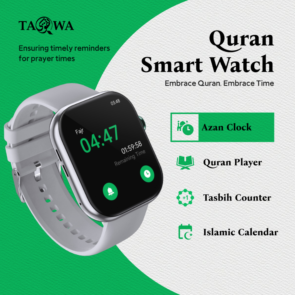 TAQuran Smartwatch Quran Player Bluetooth Call Sleep Monitoring IP68 ...