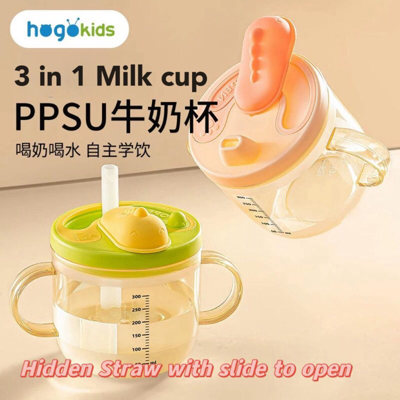 Hogokids Dino PPSU 3 in 1 milk cup 300ml Learning Cup Cawan Susu | Shopee Malaysia