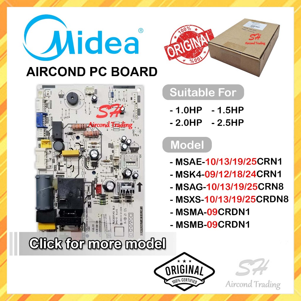 [ORIGINAL] MIDEA AIRCOND PCB 1.0hp 1.5hp 2.0hp 2.5hp PC BOARD MSAE ...