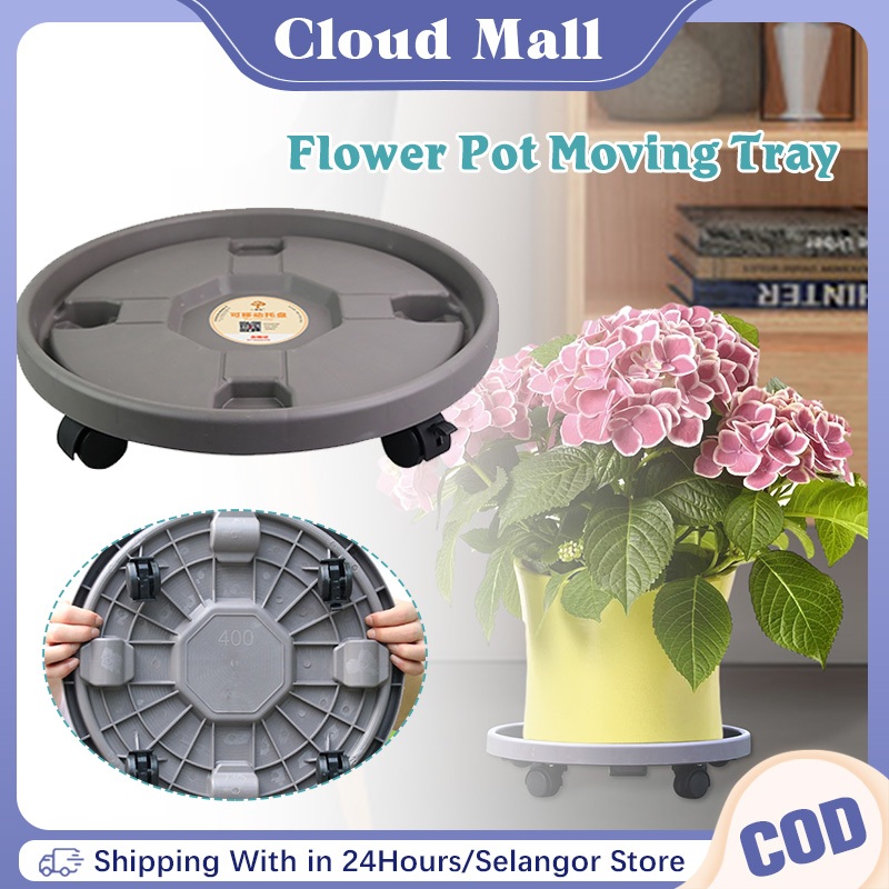 Flower Pot Moving Tray with Wheels 10inch Flowerpot Plant Casters ...