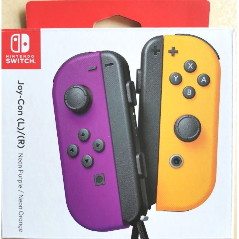 Original Nintendo Switch Joy Con Neon Purple/Neon Orange + Free Gift ...