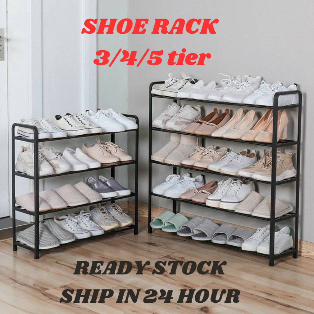Lightweight Easy To Assemble Shoe Rack /rack kasut (3/4/5 Tier) ready ...