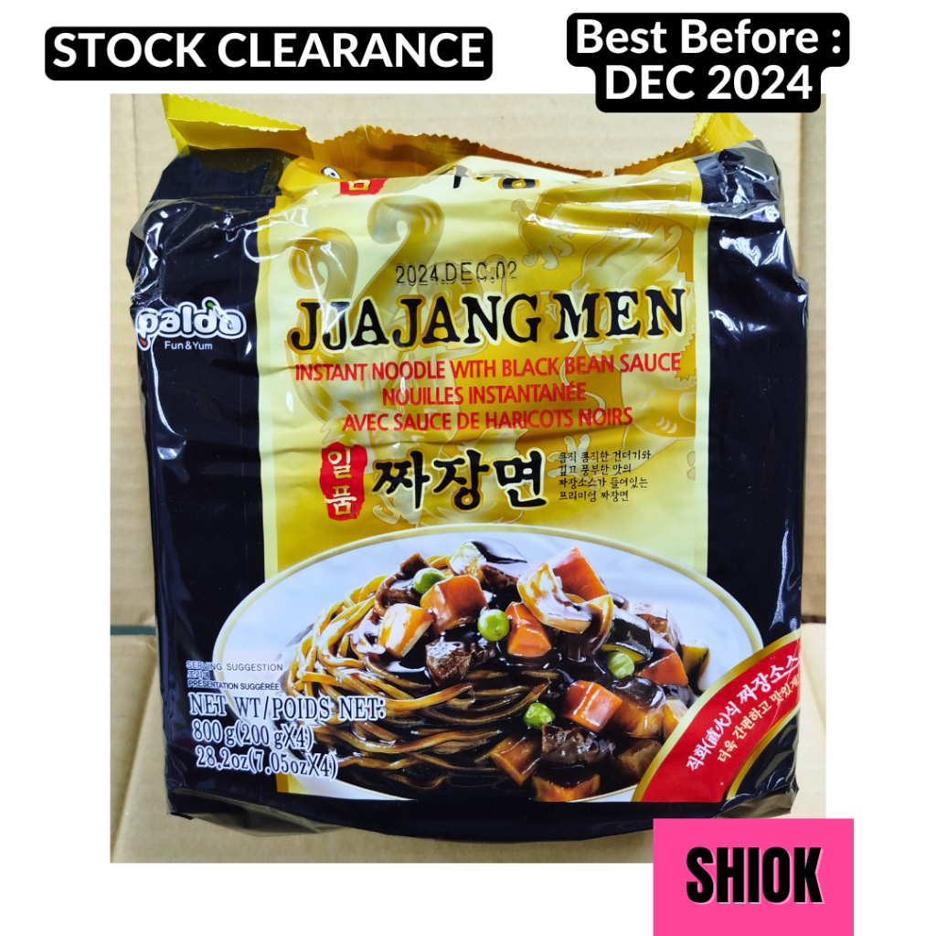 (STOCK CLEARANCE) PalDo JjaJangMen Chajang Noodle (4 x 200g) (Best Before : DEC 2024) Black Bean ...