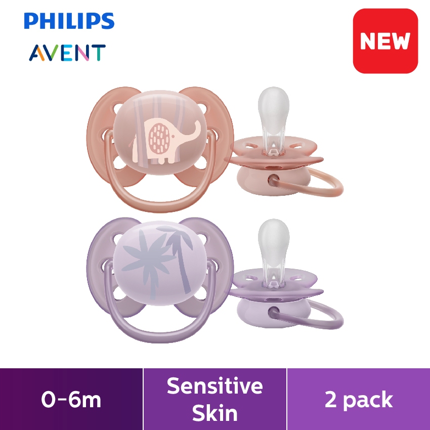 [New] Philips Avent Ultra Soft Pacifier 0-6m (Elephant/Tree x 2 pcs ...