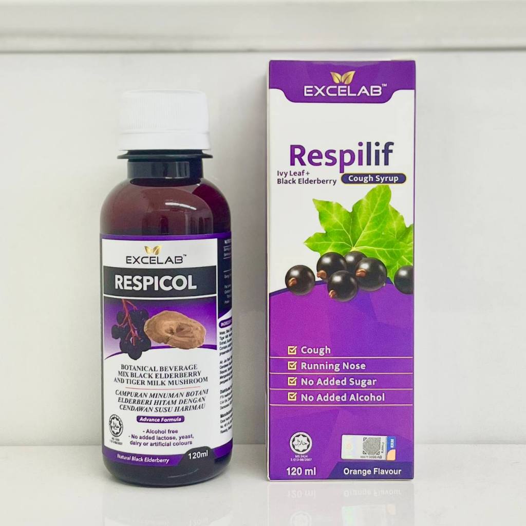 [HALAL & KKM APPROVED] EXCELAB Respilif / Respicol Cough Syrup 120mL ...