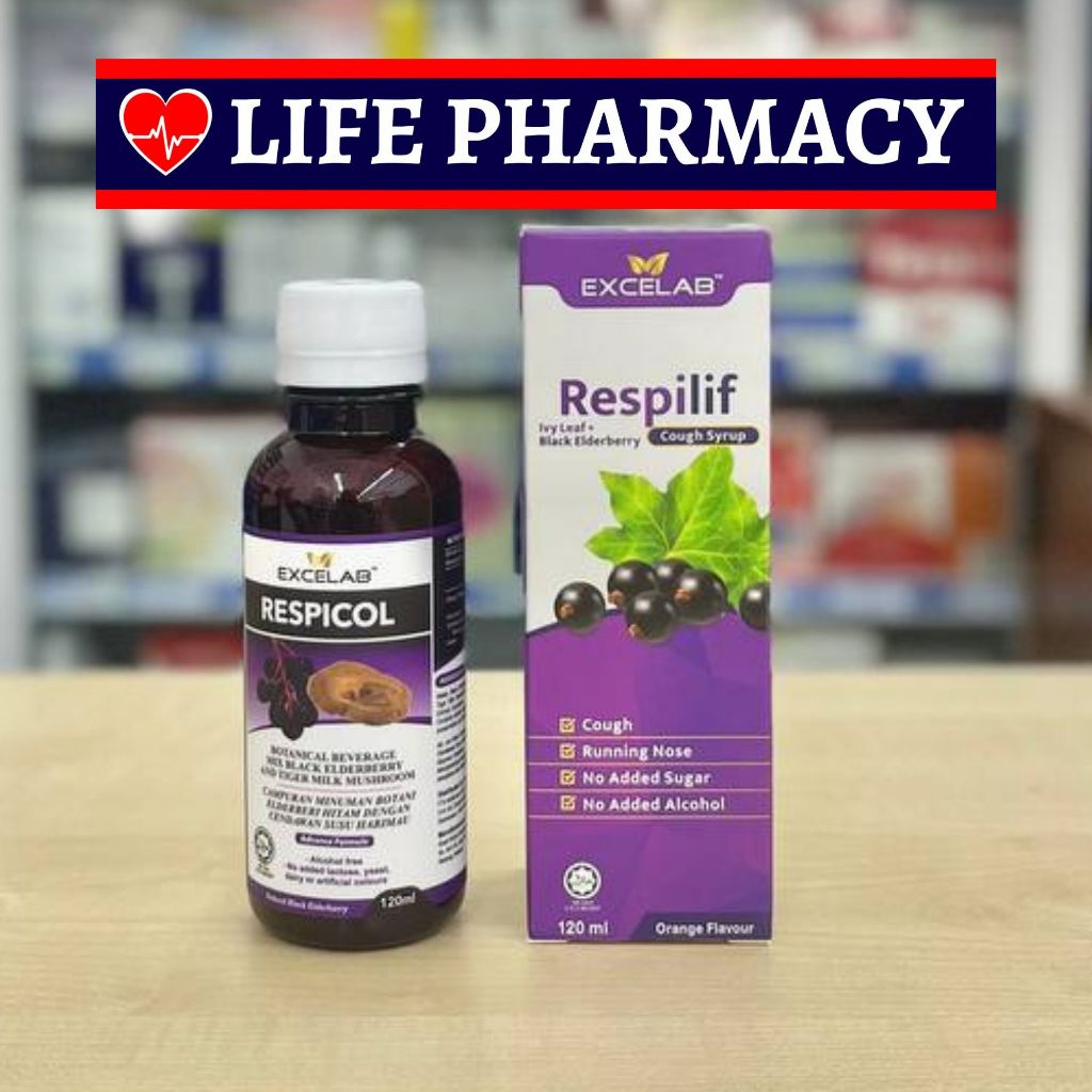 [HALAL & KKM APPROVED] EXCELAB Respilif / Respicol Cough Syrup 120mL ...