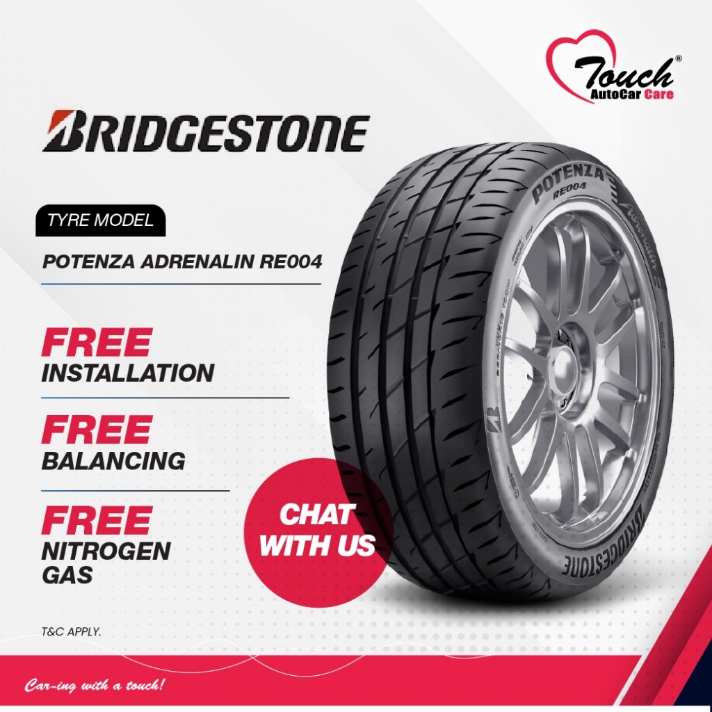 215/45R17 Bridgestone Potenza Adrenaline RE004 2023 tyre (Installation at TouchAutoCarCare ...