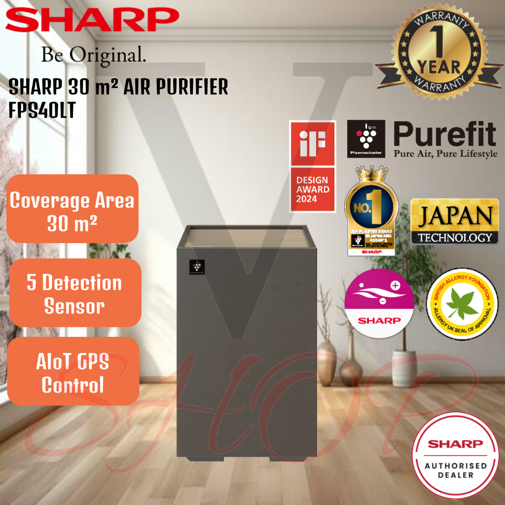 [NEW] SHARP 30m² PLASMACLUSTER AIR PURIFIER FPS40LT || SHARP 48m² PLASMACLUSTER TECHNOLOGY AIR ...