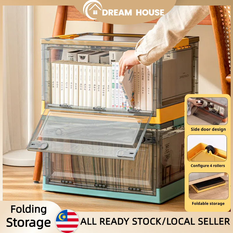 L29-43cm Large Portable Storage Cabinet Box With Wheels Transparent ...