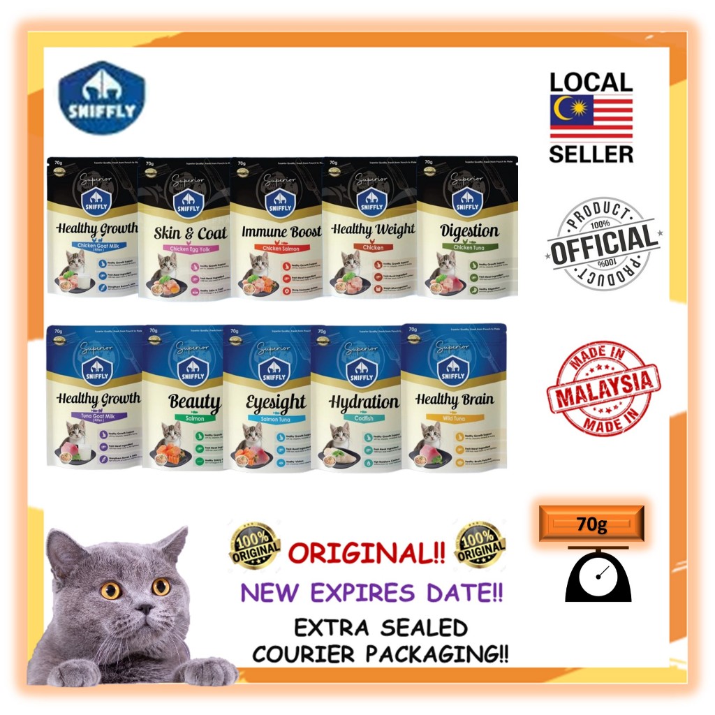 🌟100% ORIGINAL🌟 Sniffly Pouch Superior Cat Wet Food 70g | Shopee Malaysia