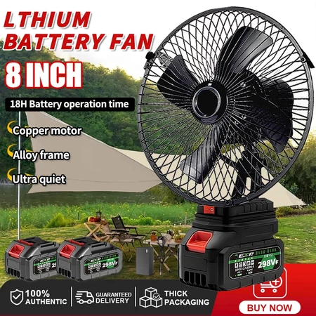 8Inch Portable Lithium Battery Fan High Power Outdoor Desktop Cooling ...