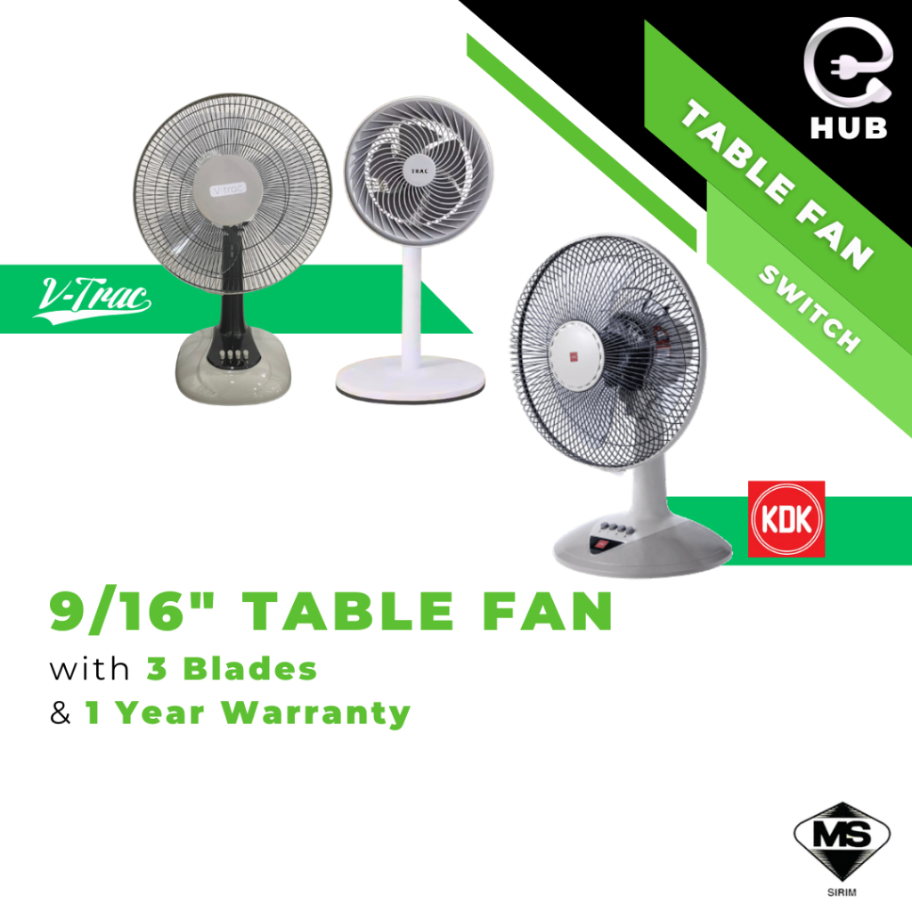 KDK KB404/ V-TRAC Kipas Meja Table Fan (40cm/16") / TRAC Kipas Berdiri ...