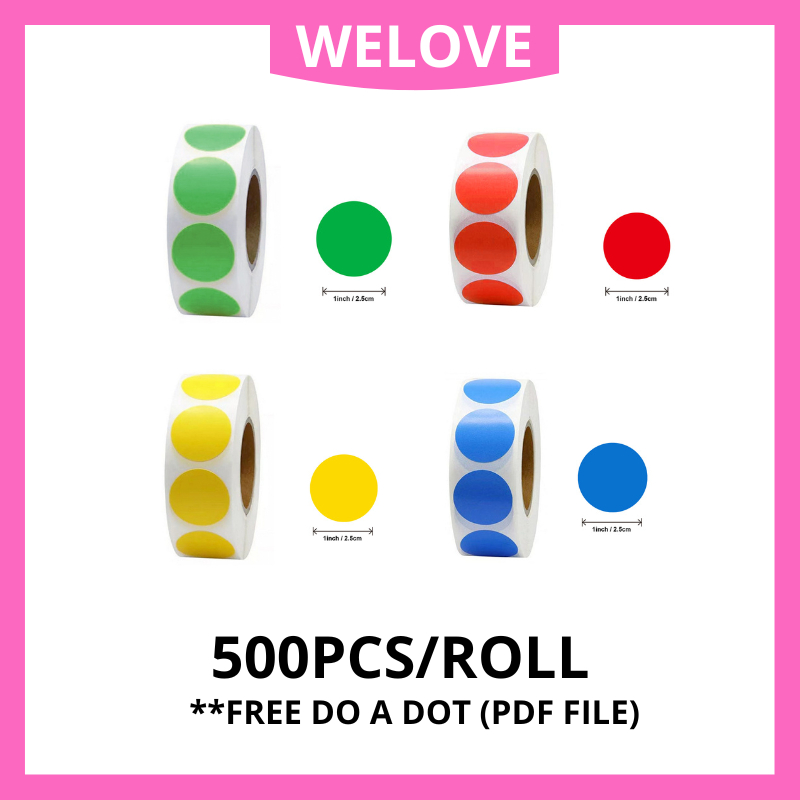500pcs Colorful Round Sticker Children Do A Dot Reward Marking Crafting ...