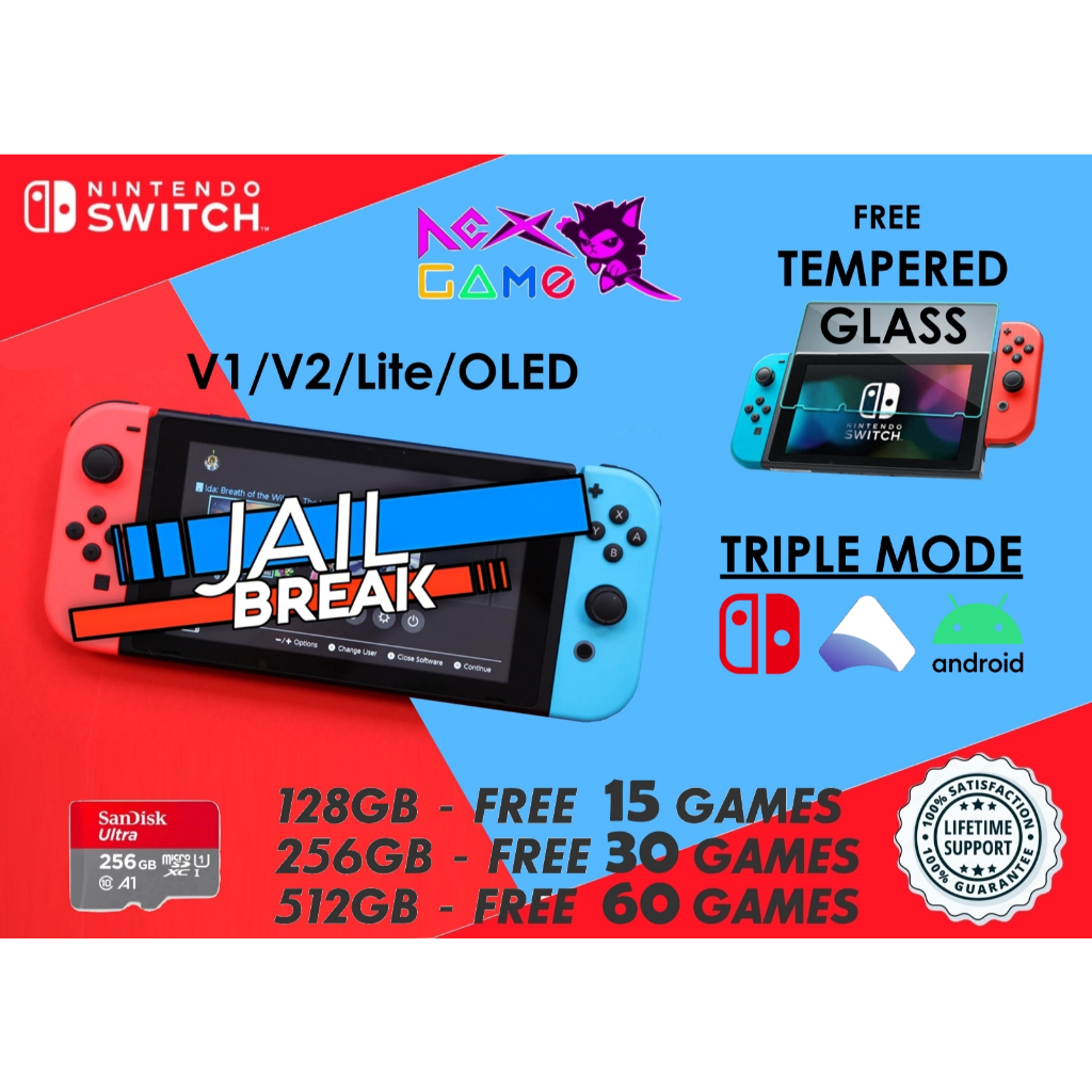 NINTENDO SWITCH JAILBREAK TRIPLE MOD FULL SET V1 V2 LITE OLED FREE ...