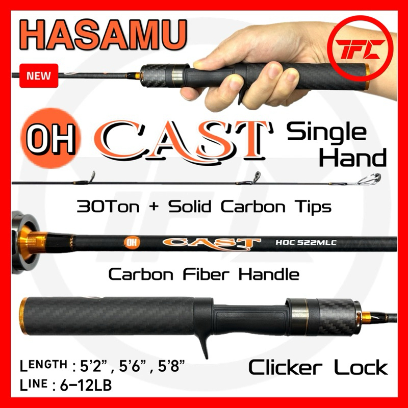 HASAMU OH CAST Single Hand Baitcast Rod 5’2” 5’6” 5’8” BC Baitcasting ...
