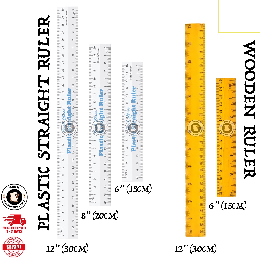 PLASTIC STRAIGHT RULER 15CM 20CM 30CM / WOODEN RULER 15CM 30CM (READY STOCK) | Shopee Malaysia