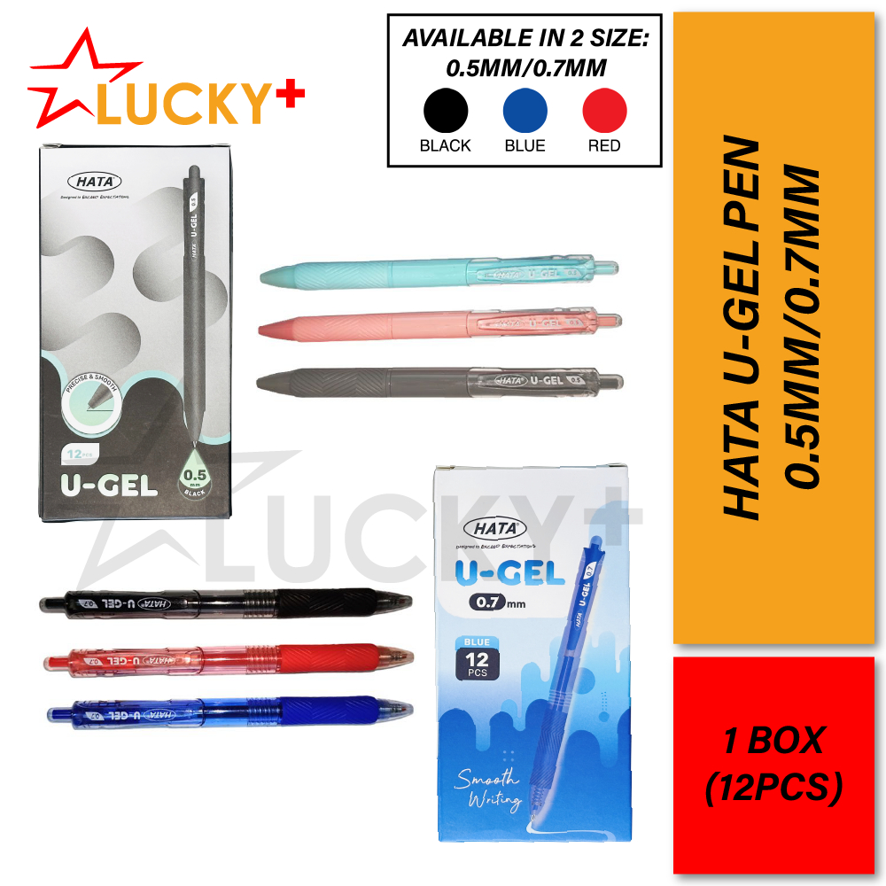 Hata U-GEL Pen 0.5mm/0.7mm (1box/12pcs) / Retractable Gel Pen / Pen ...