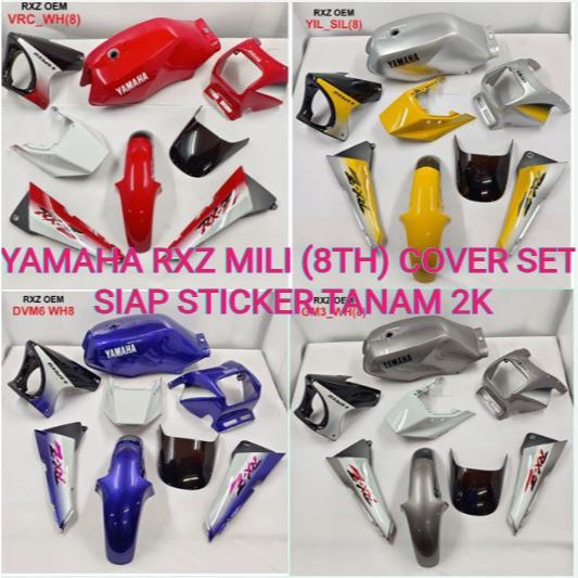 YAMAHA RXZ MILI (8TH) BODY COVER SET WITH FUEL TANK SIAP STICKER TANAM ...